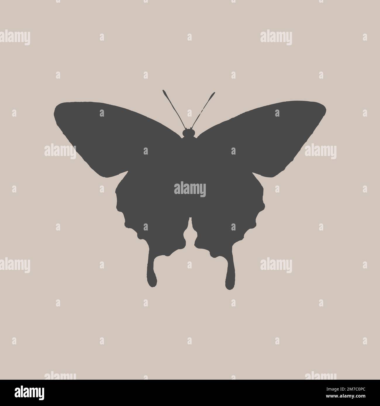 Minimal black butterfly tattoo design vector Stock Vector Image & Art ...
