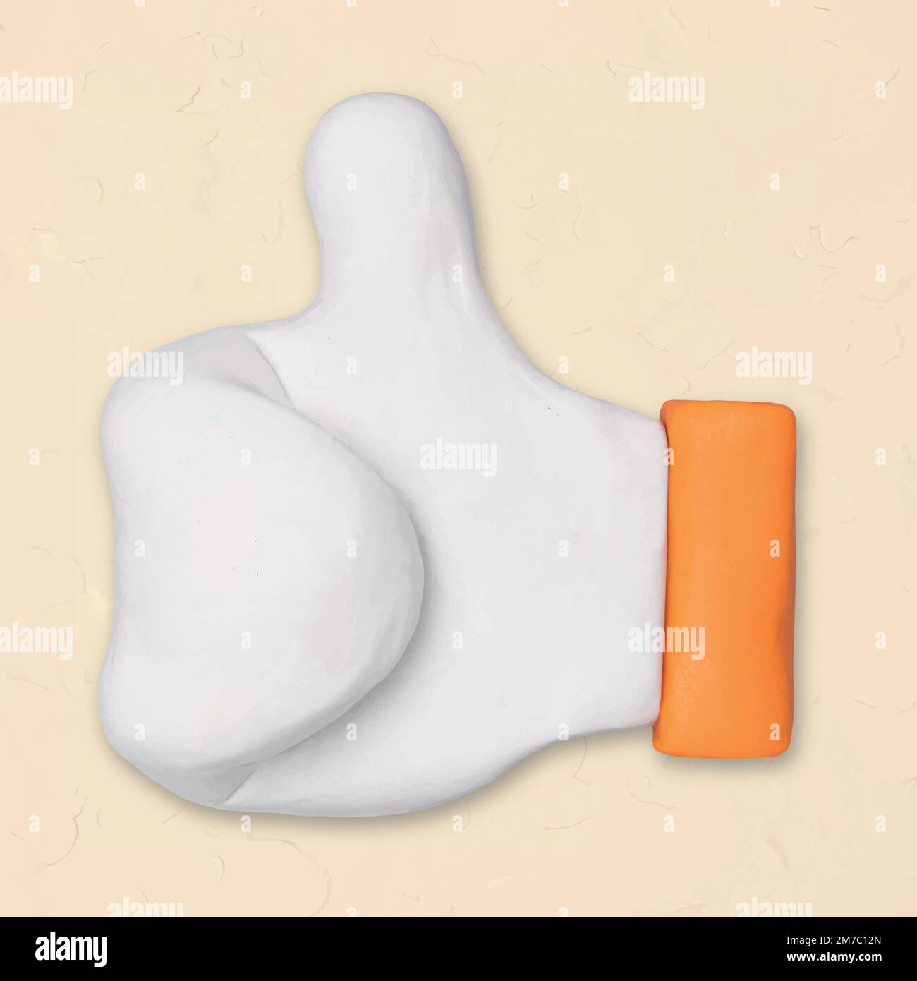 Thumbs up clay icon vector cute handmade marketing creative craft ...