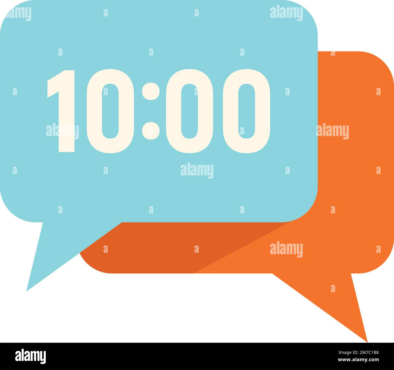 Job hour chat icon flat vector. Work time. Home clock isolated Stock ...