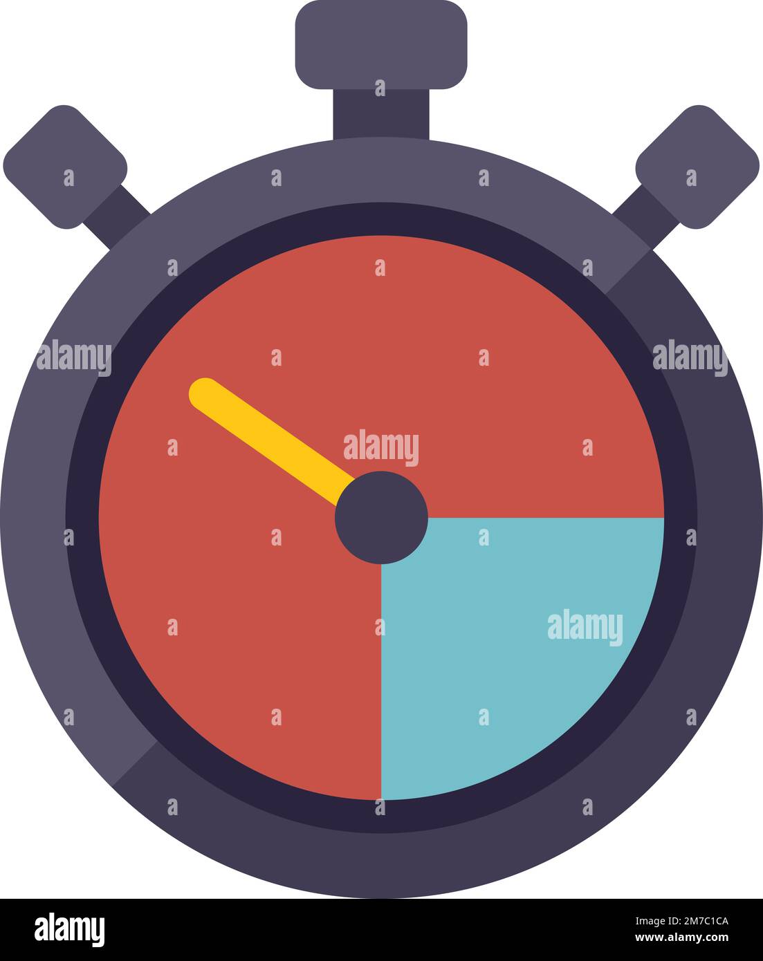 Work stopwatch icon flat vector. Flexible time. Remote worker isolated ...