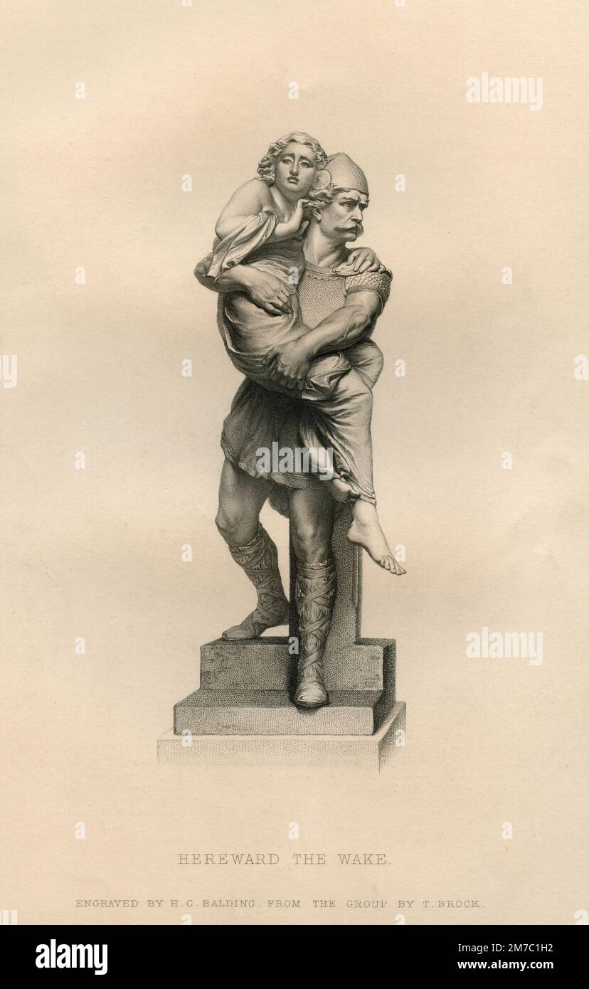 Hereward the Wake, print engraved by H.C. Balding from the Group by T ...