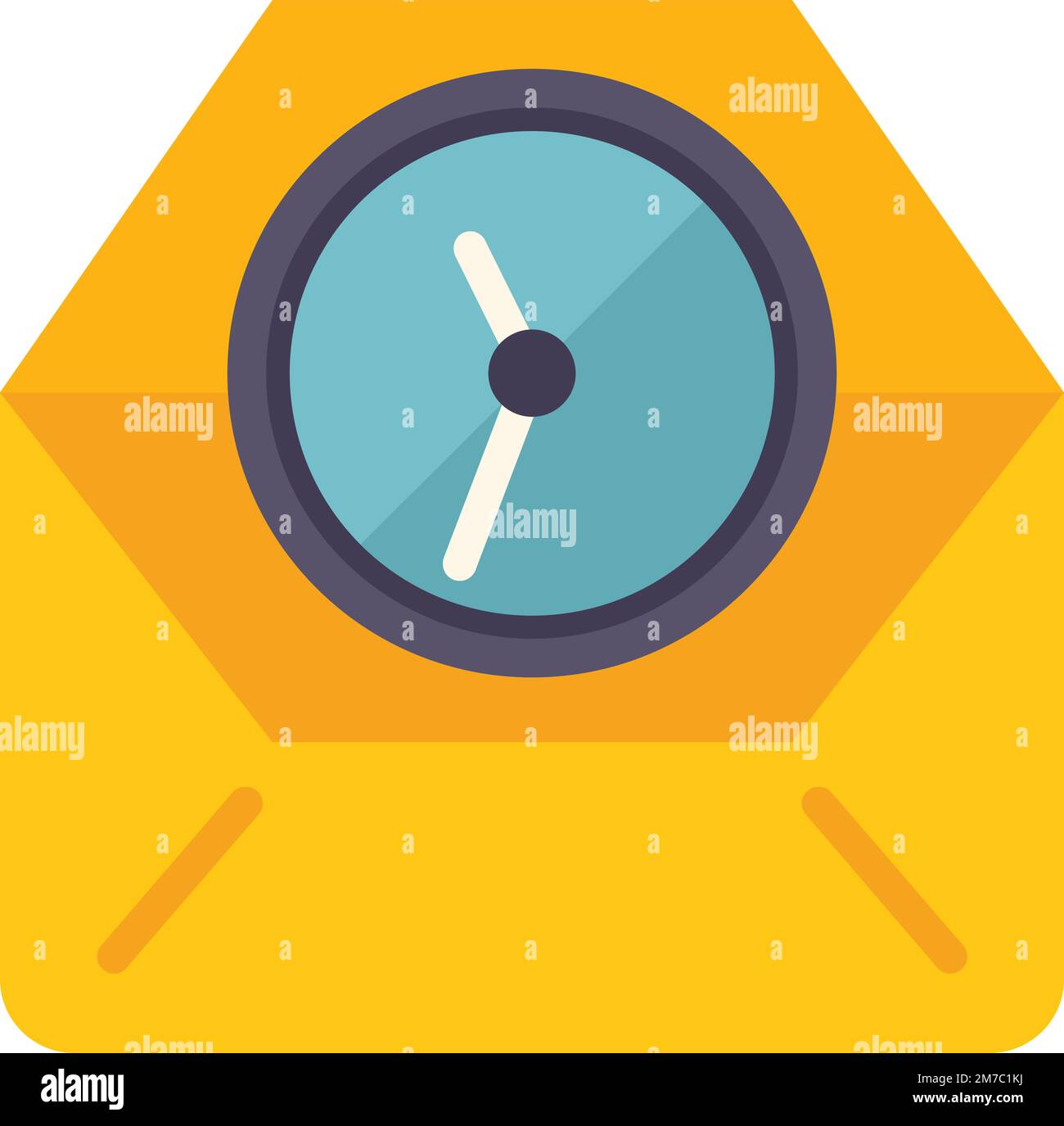 Mail work hour icon flat vector. Office time. Home clock isolated Stock ...