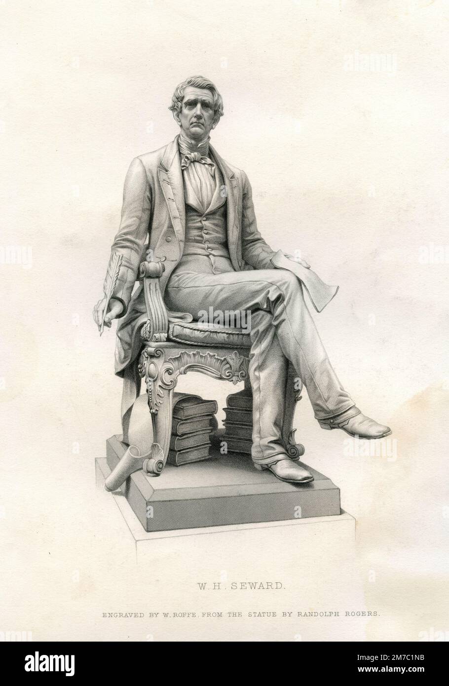 W.H. Seward, print engraved by E. Roffe from the statue by Randolph ...