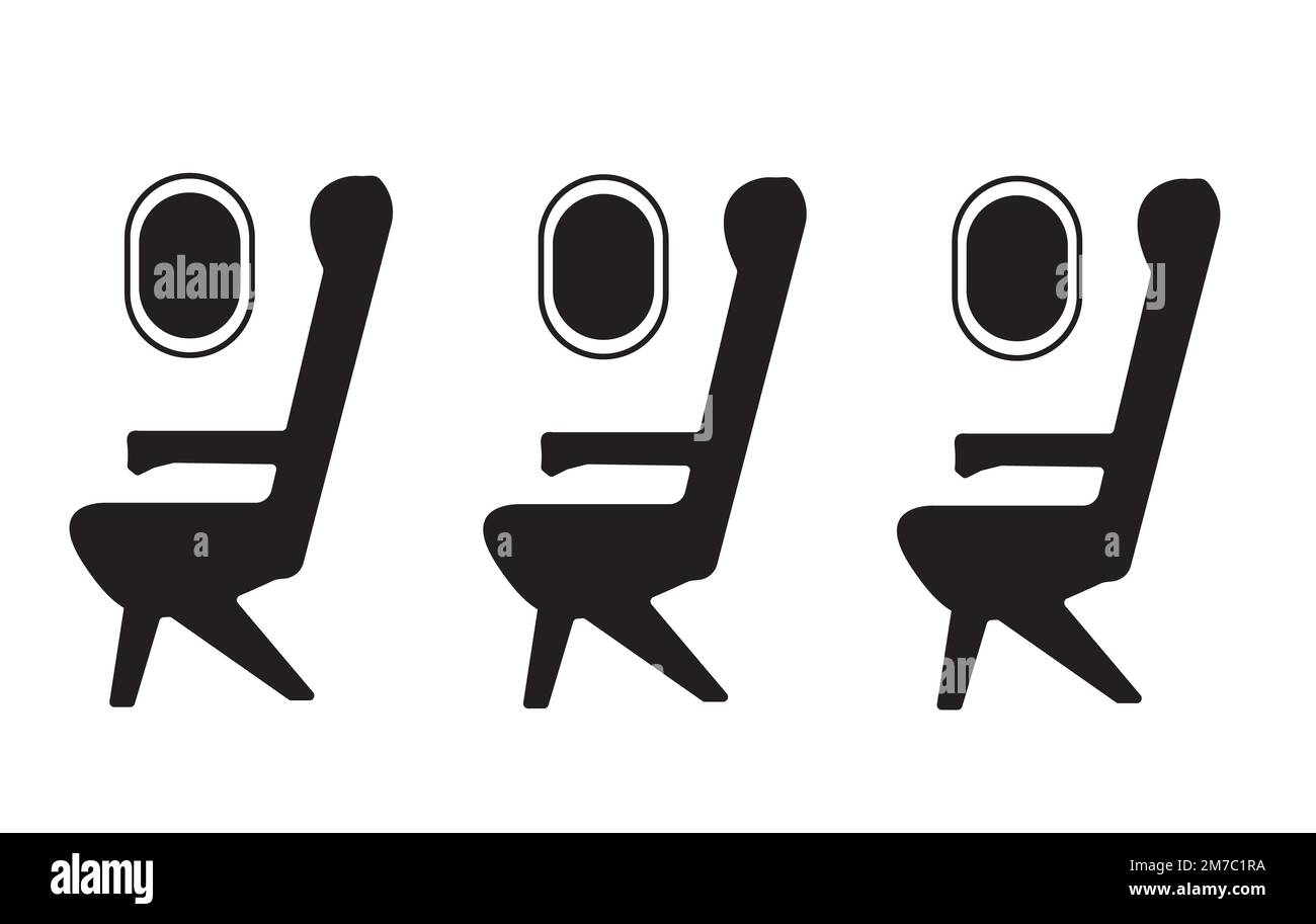 Airplane seat icon on white background. Tourism and pilot with airplane ...