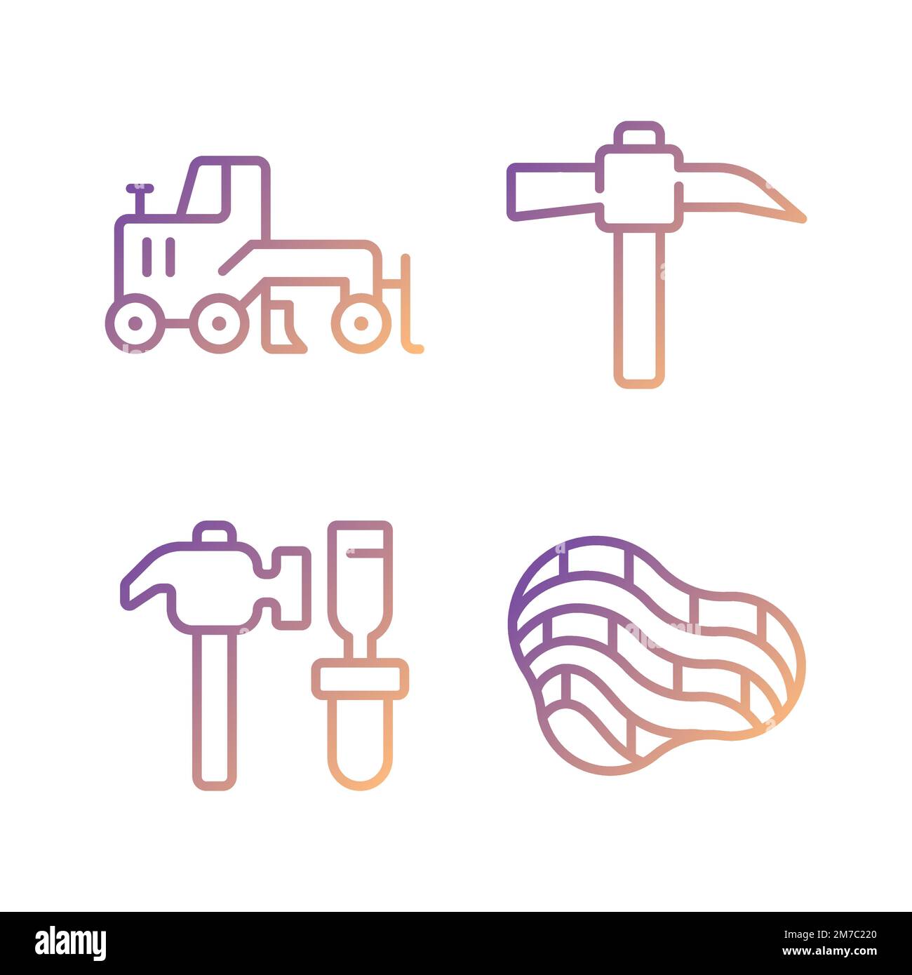 Quarry mining pixel perfect gradient linear vector icons set Stock Vector Image & Art - Alamy