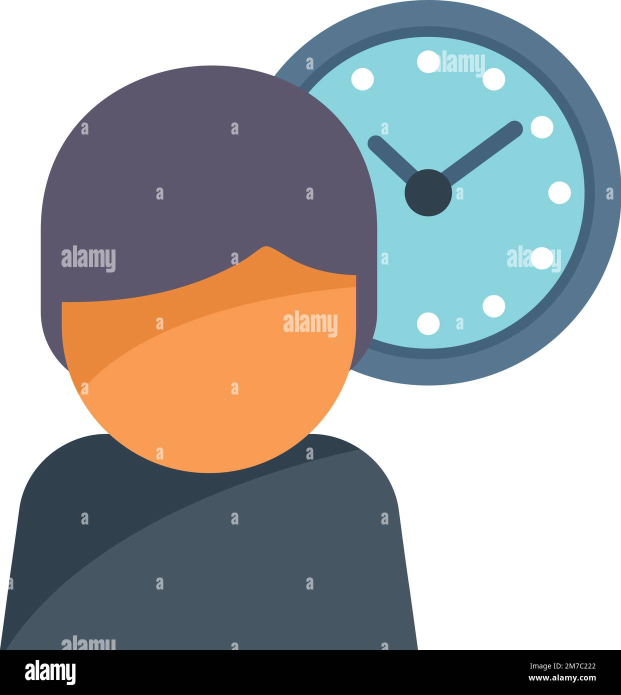 Remote hour clock icon flat vector. Office time. Home job isolated ...