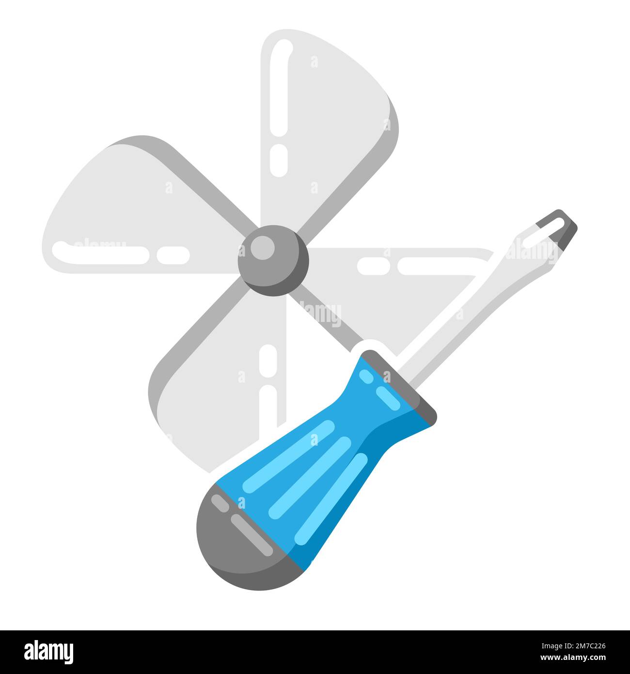 Illustration of repair air fan. Icon or image for industry and business ...