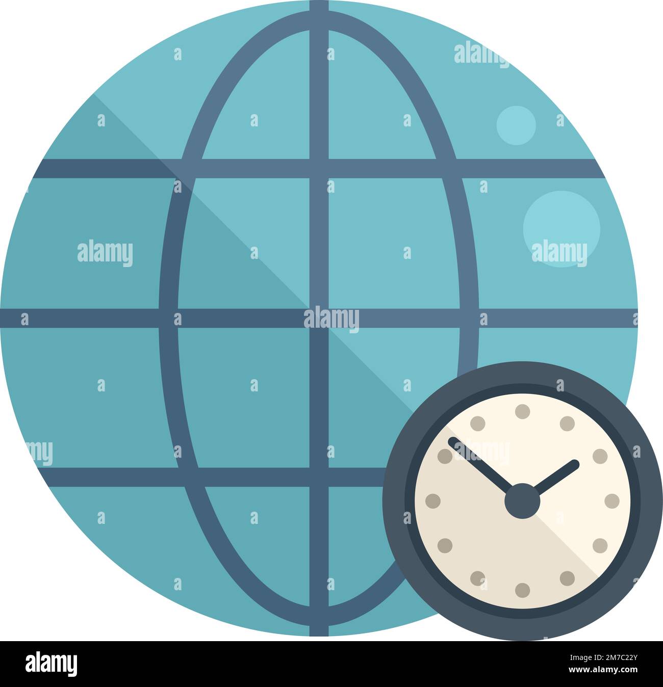 Global flexible time icon flat vector. Office worker. Business job ...