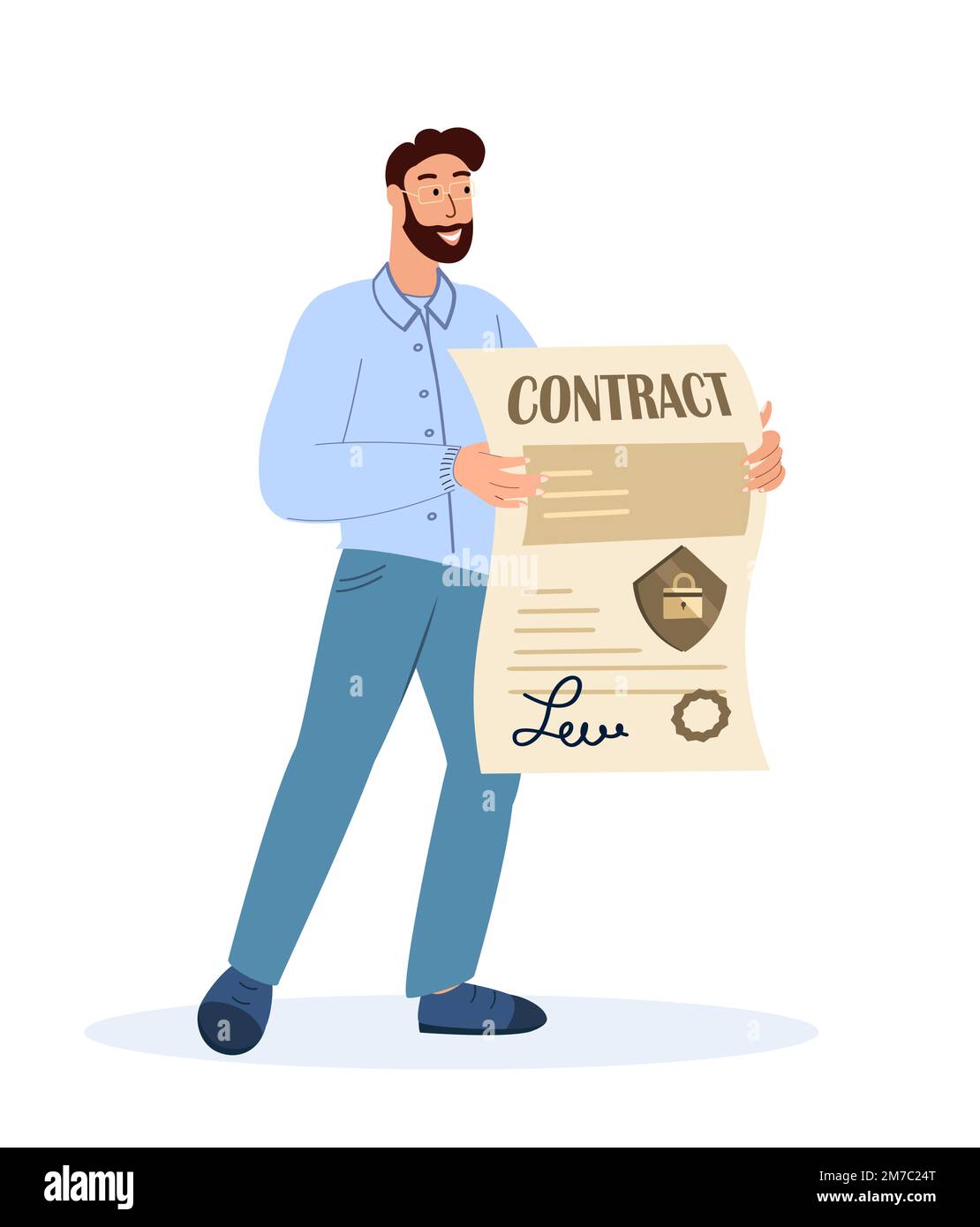 Lawyer, Notary or Attorney Service.Man Hold Certificate or Contract ...