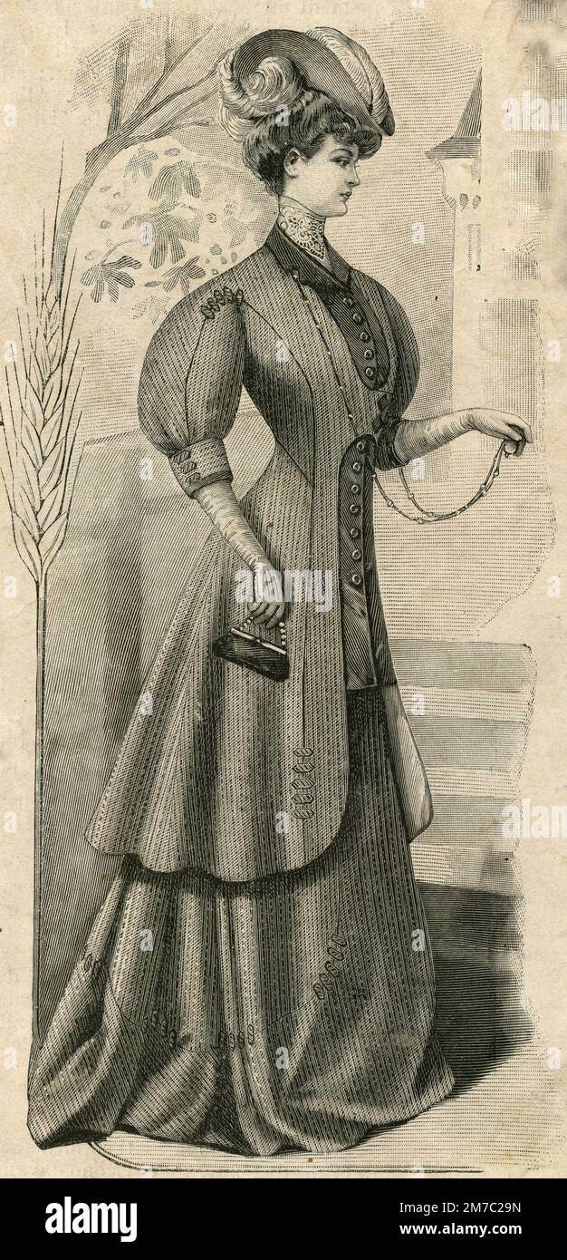 Illustration of women clothes fashion and style from vintage magazine ...