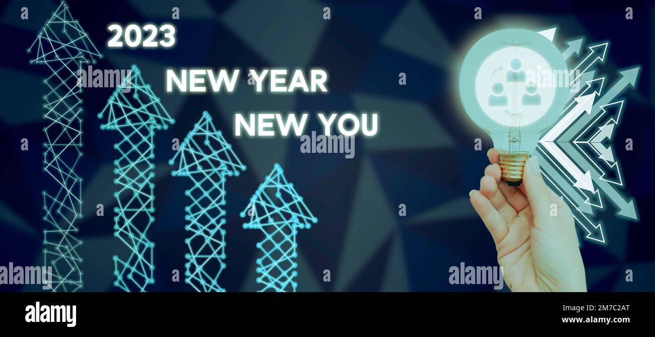 Inspiration showing sign 2023 New Year New You. Word for coming January ...