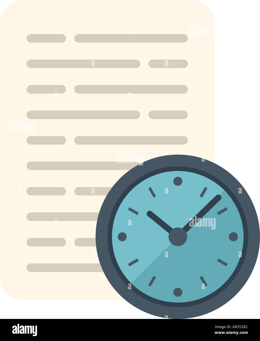 Paper work icon flat vector. Office time. Home schedule isolated Stock ...