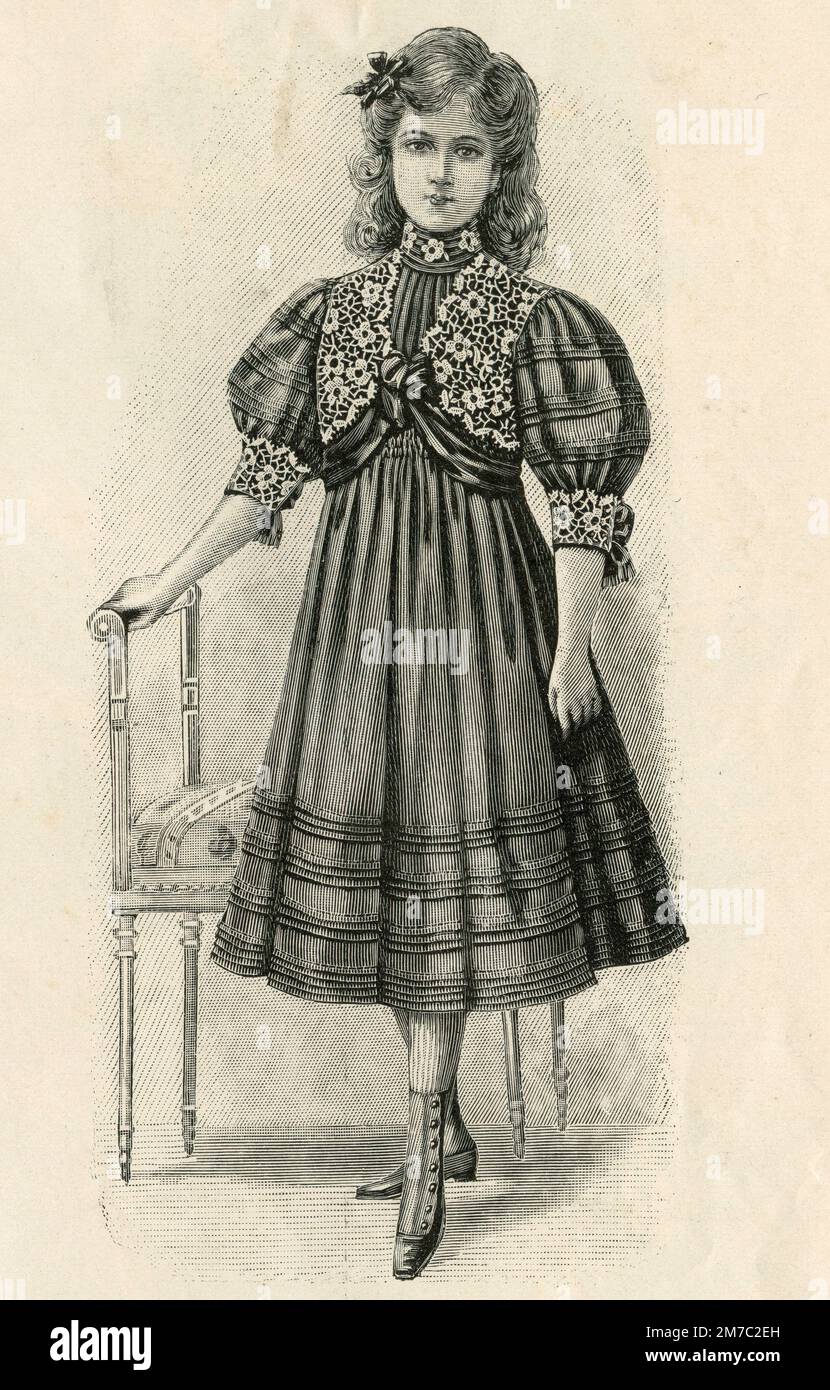 Illustration of women clothes fashion and style from vintage magazine ...