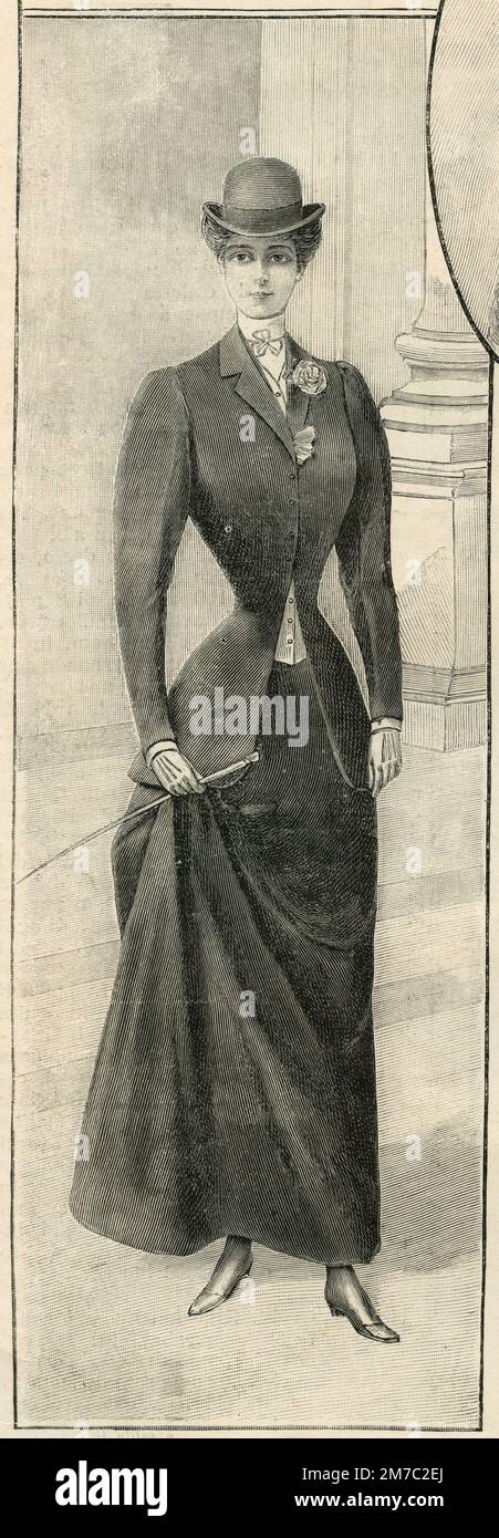 Illustration of women clothes fashion and style from vintage magazine ...