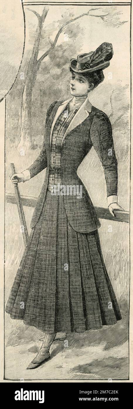 Illustration of women clothes fashion and style from vintage magazine ...