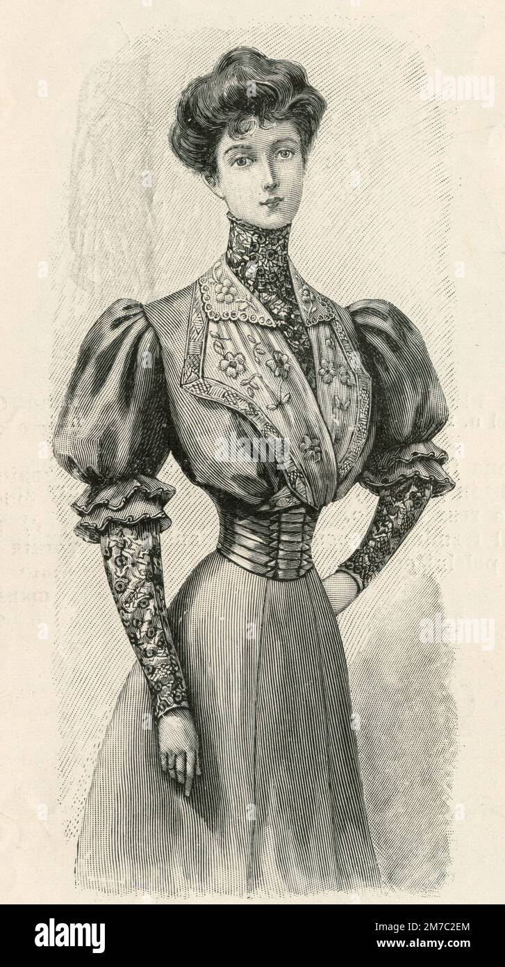 Illustration of women clothes fashion and style from vintage magazine ...