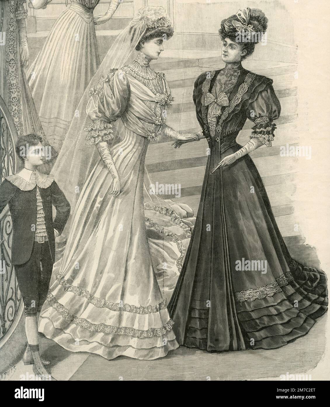 Illustration of women clothes fashion and style from vintage magazine ...