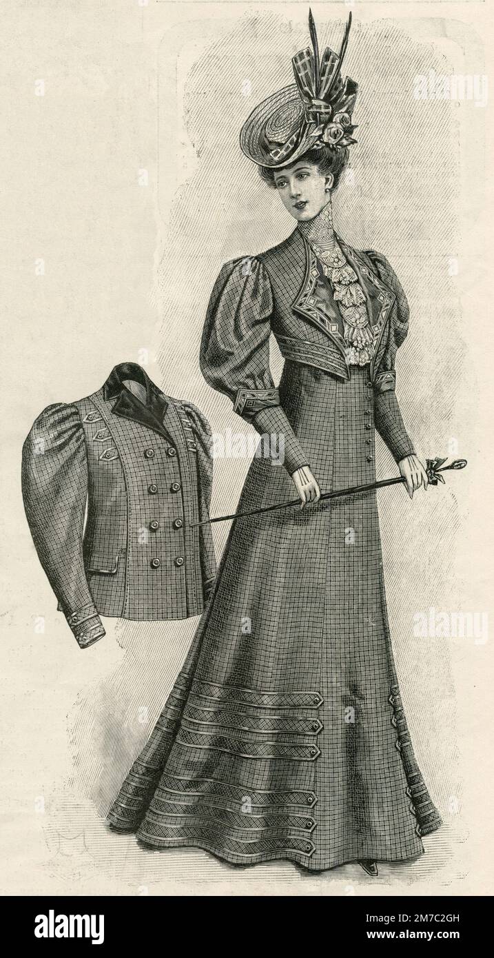 Illustration of women clothes fashion and style from vintage magazine ...