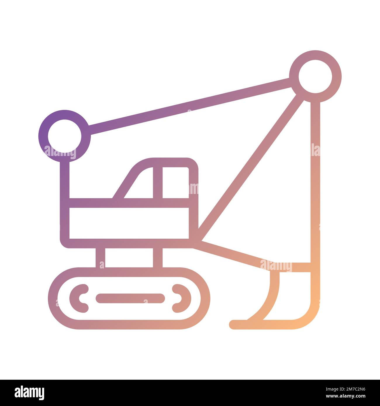 Dragline excavator pixel perfect gradient linear vector icon Stock ... Dragline excavator pixel perfect gradient linear vector icon Stock ...