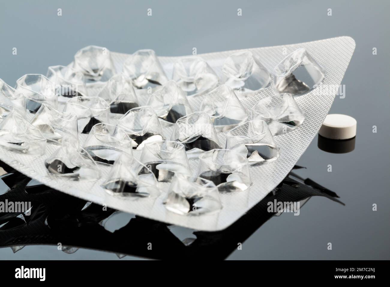 last pill of a blister Stock Photo - Alamy