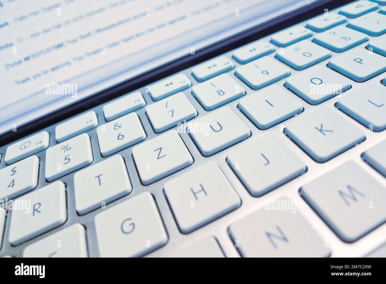 white keyboard, section Stock Photo - Alamy