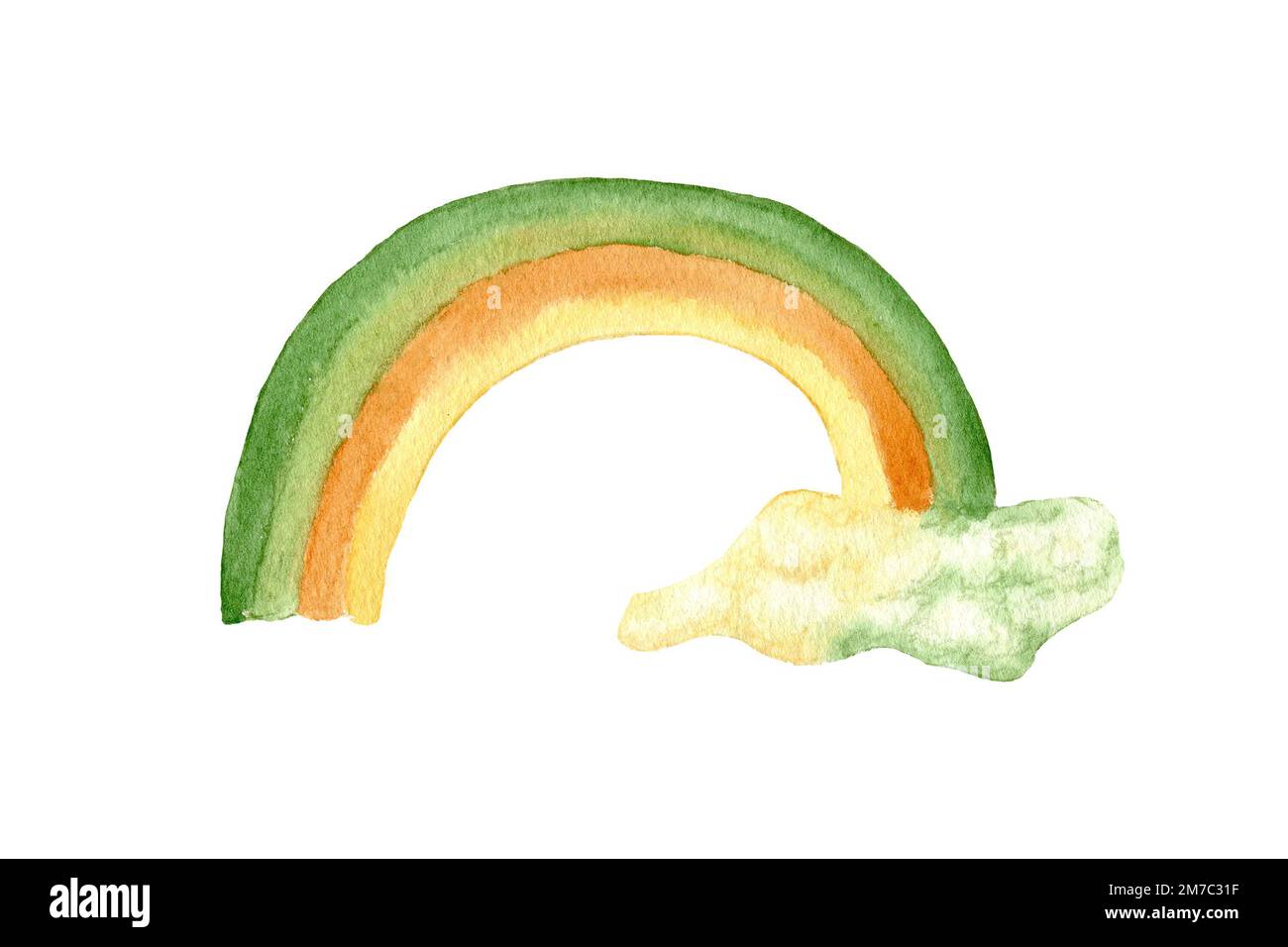 Green Rainbow Watercolor Element For St. Patrick's Day. Illustration ...