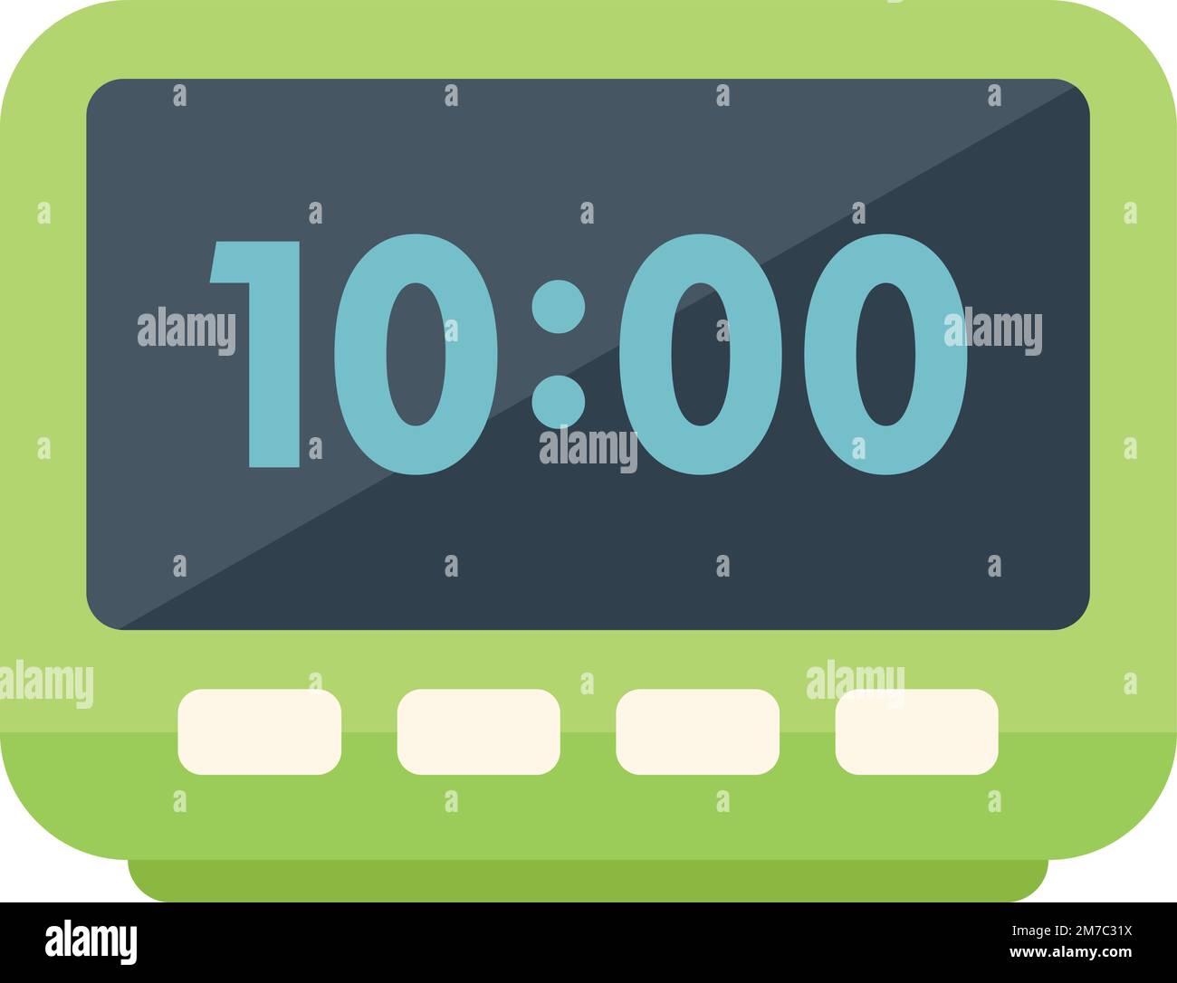 Digital alarm clock icon flat vector. Flexible time. Busy people ...