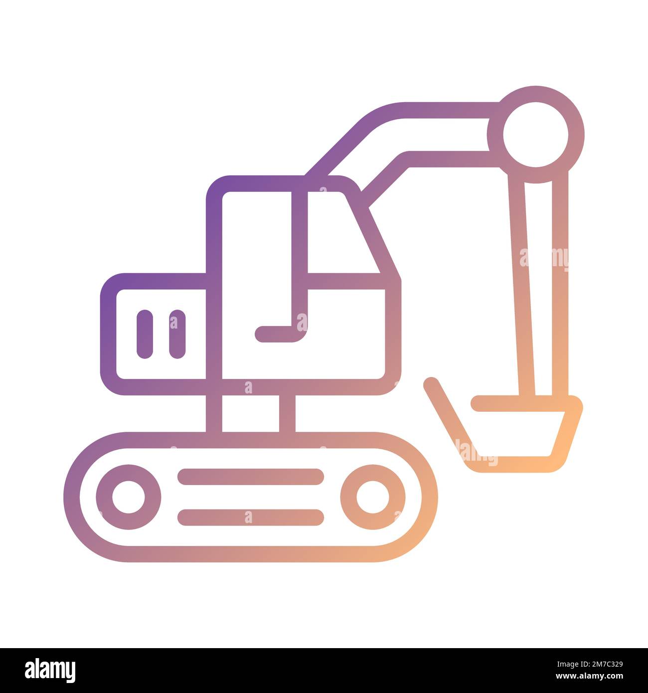 Excavator pixel perfect gradient linear vector icon Stock Vector Image ... Excavator pixel perfect gradient linear vector icon Stock Vector Image ...