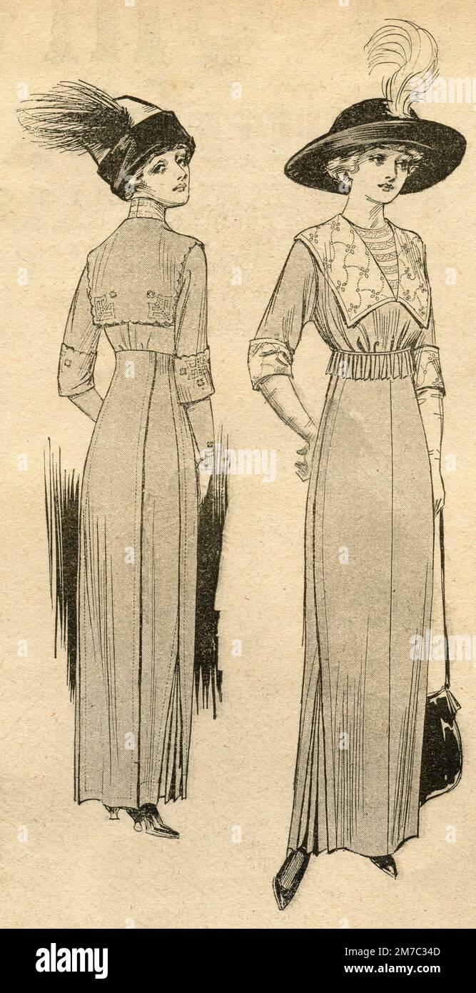 Illustration of women clothes fashion and style from vintage magazine ...