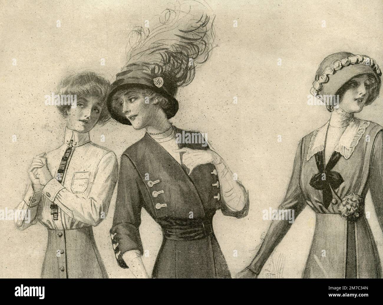 Illustration of women clothes fashion and style from vintage magazine ...