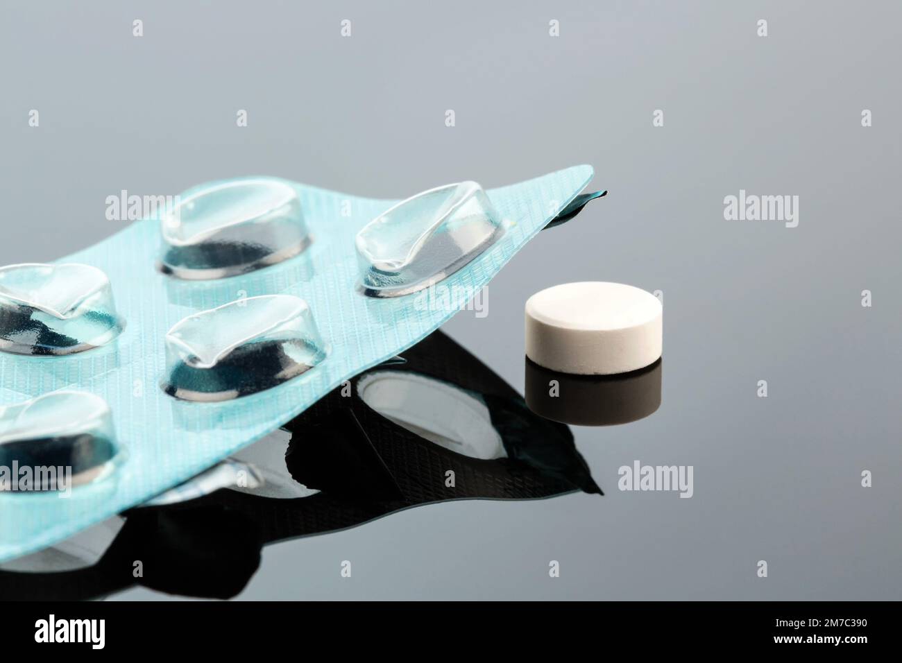 last pill of a blister Stock Photo - Alamy