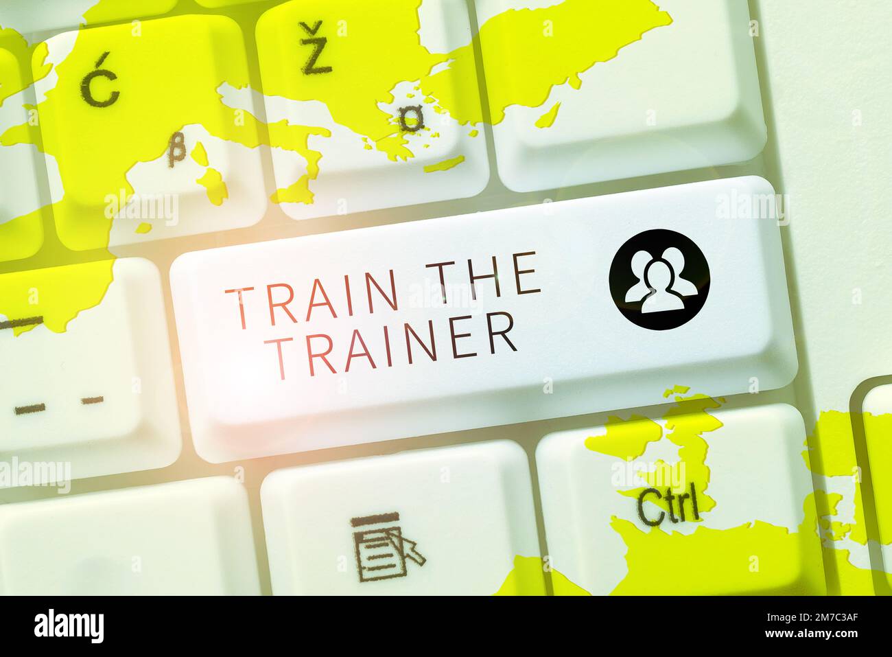 Text caption presenting Train The Trainer. Word Written on identified ...