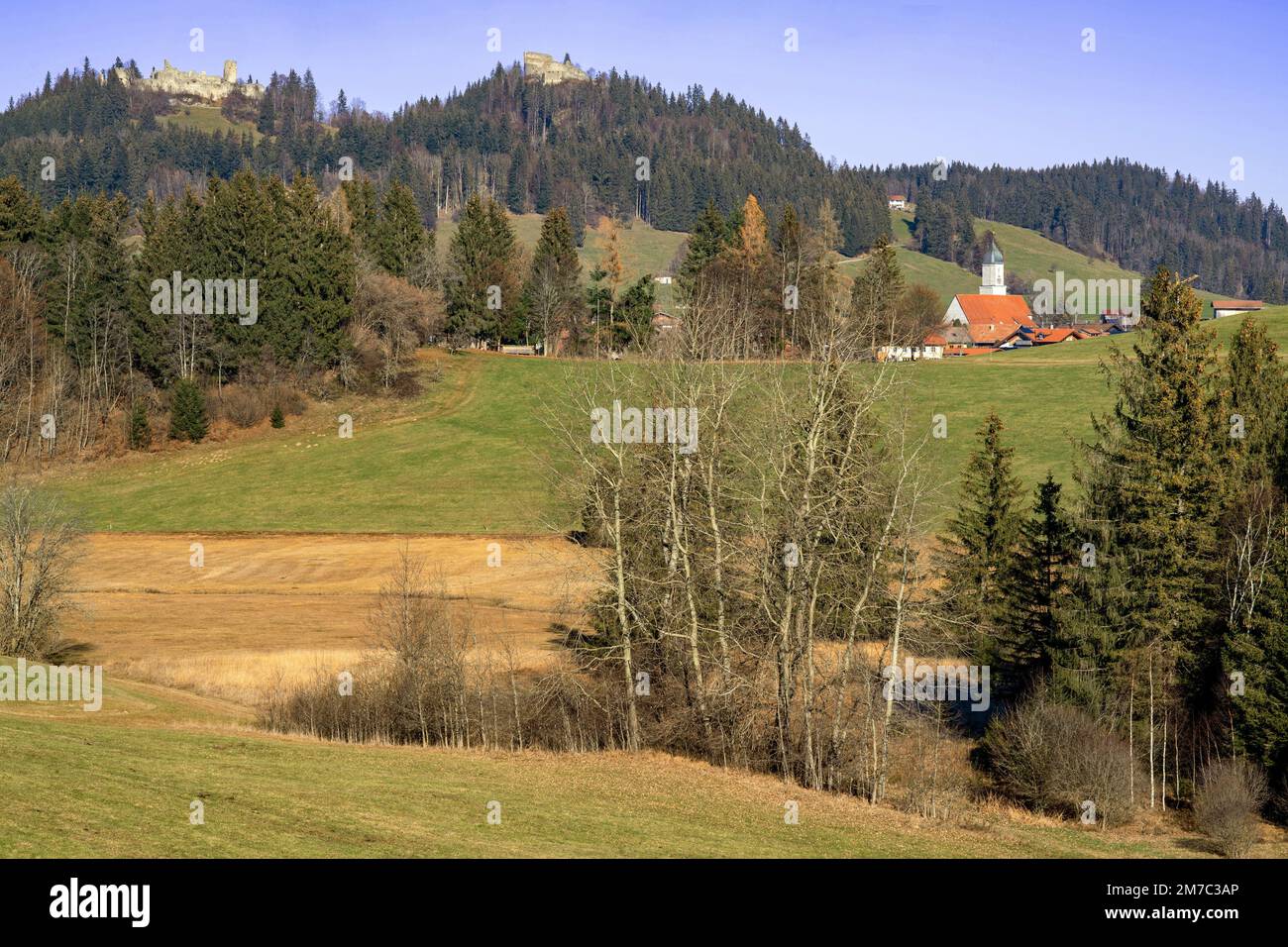 Eisenberg and Hohenfreyberg Castle Ruins, Germany, Bavaria, Oberbayern ...