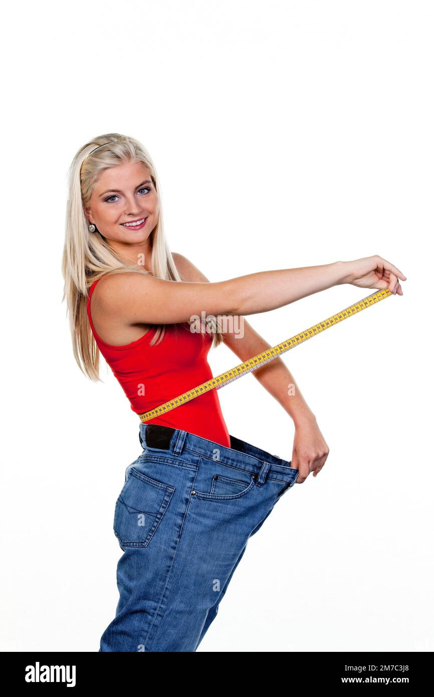 young woman has successfully lost weight Stock Photo - Alamy