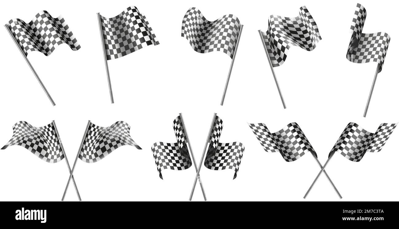Chequered Flags Finish Flag Racing Sport Winner Congratulations And