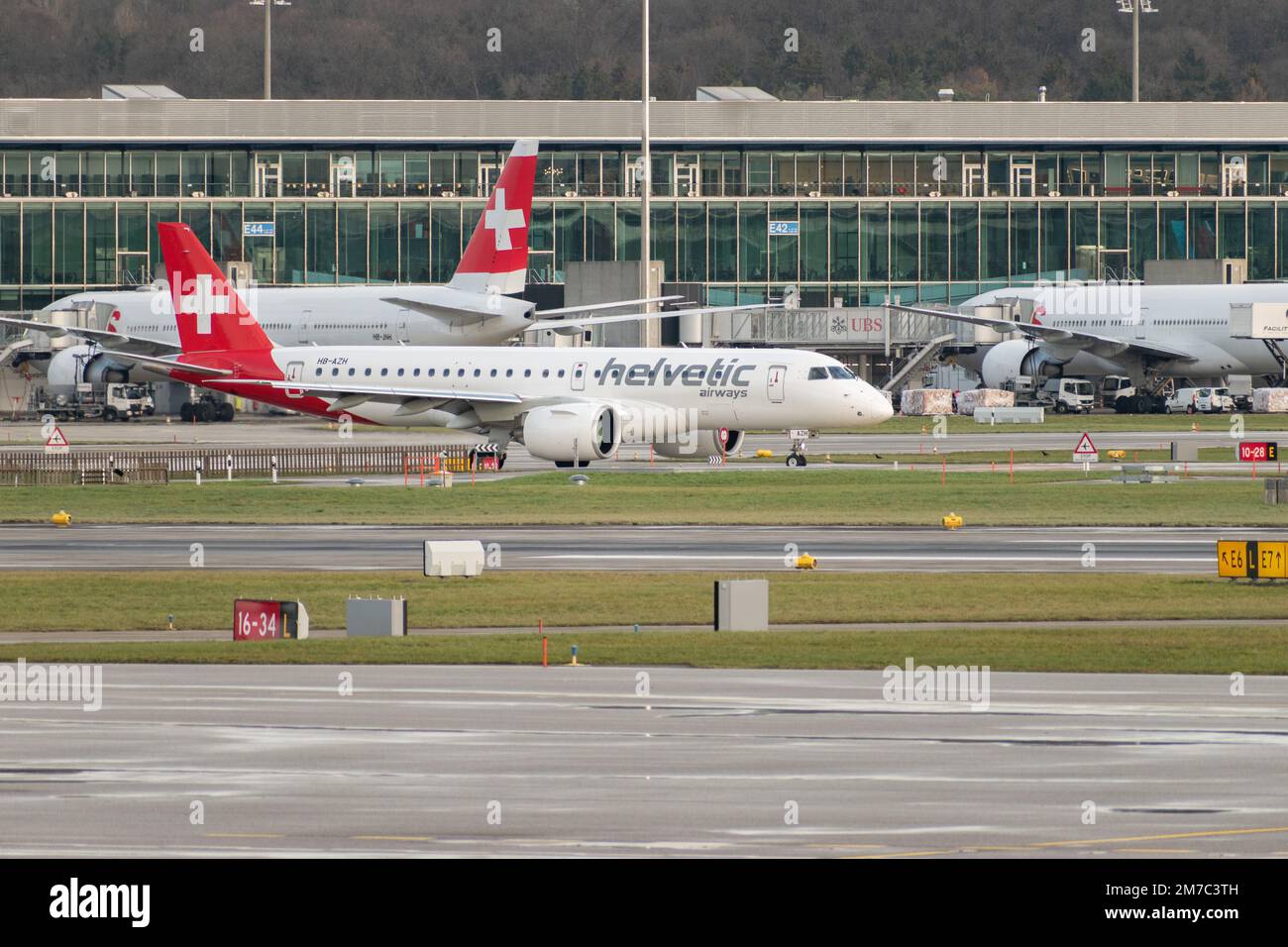Zurich, Switzerland, December 23, 2022 Helvetic airways Embraer E190-E2 ...