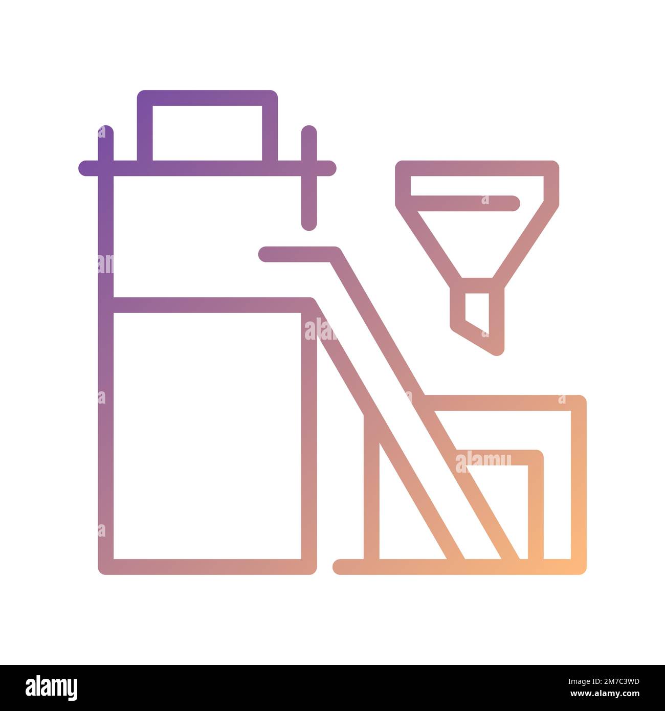 Coal preparation plant pixel perfect gradient linear vector icon Stock ...