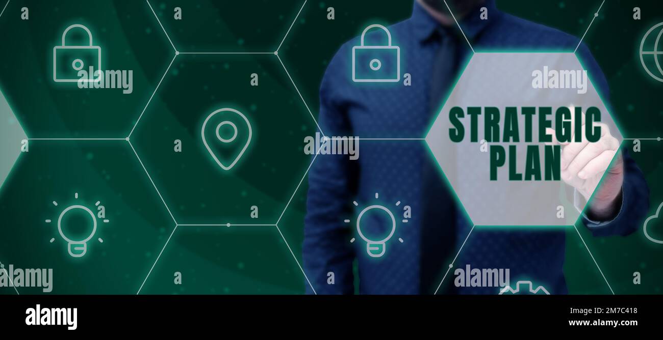 Writing displaying text Strategic Plan. Concept meaning A process of ...