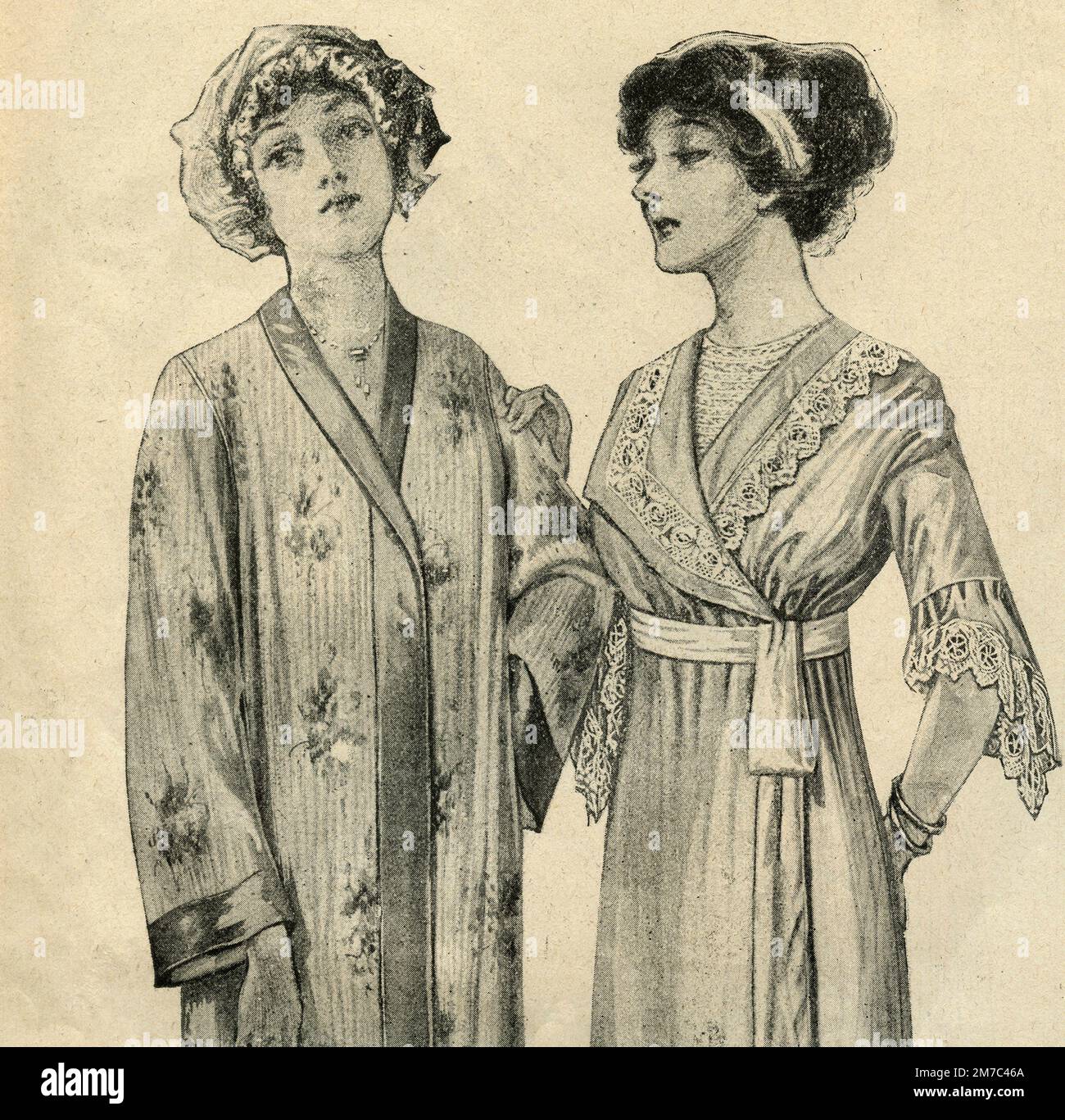 Illustration of women clothes fashion and style from vintage magazine ...