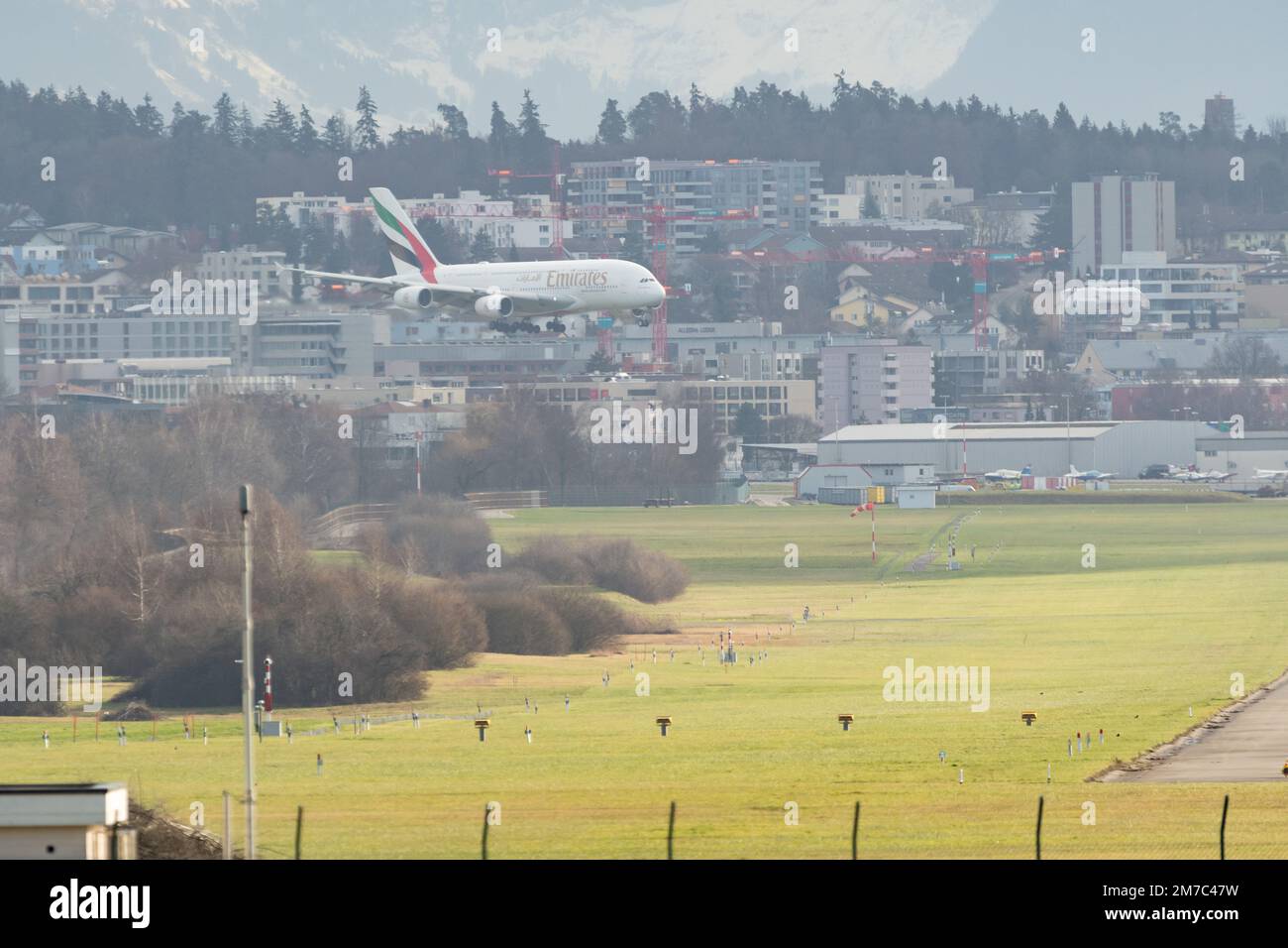 Zurich, Switzerland, December 23, 2022 Emirates Airbus A380-861 ...