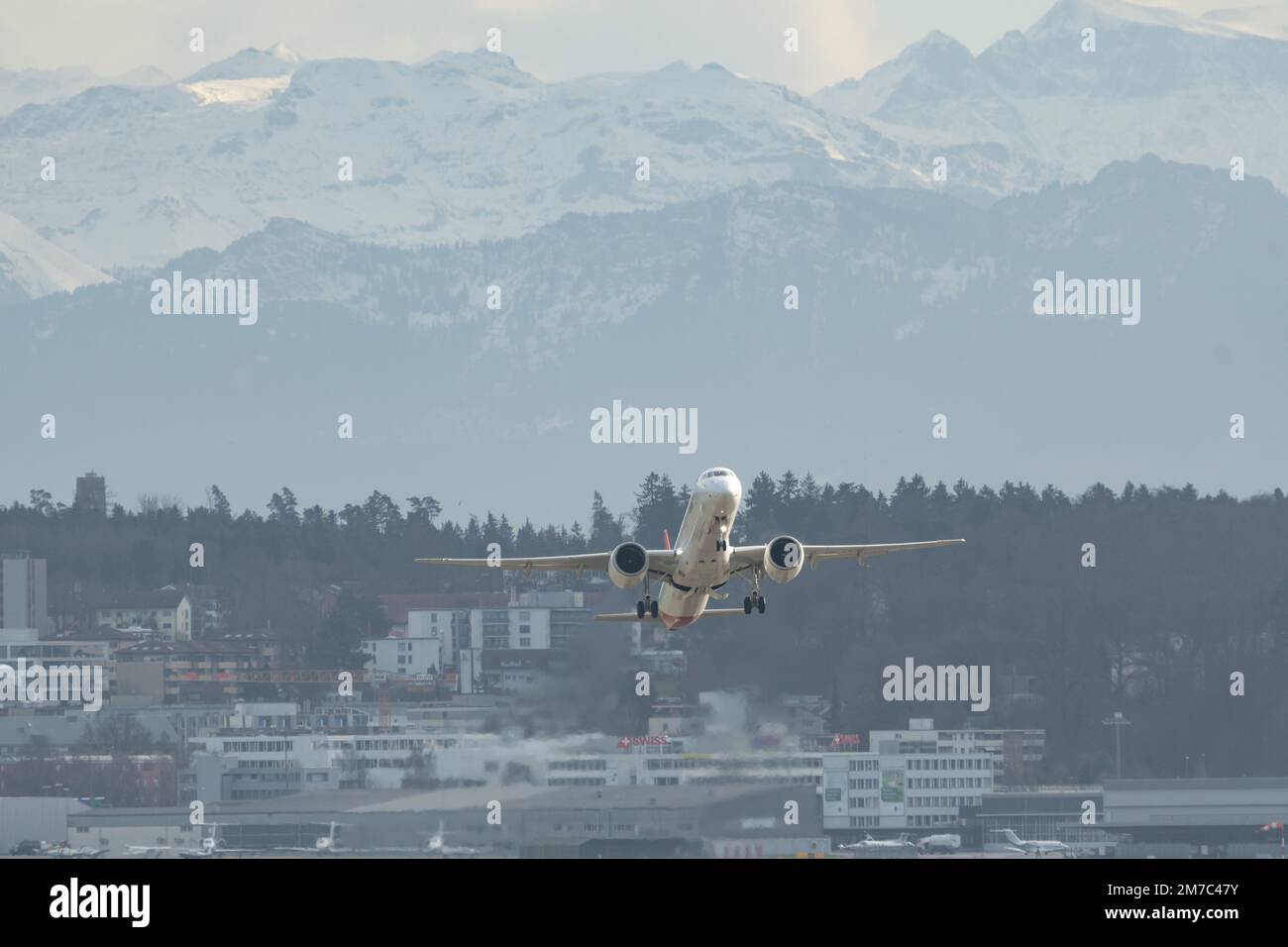 Zurich, Switzerland, December 23, 2022 Helvetic airways Embraer E195-E2 ...