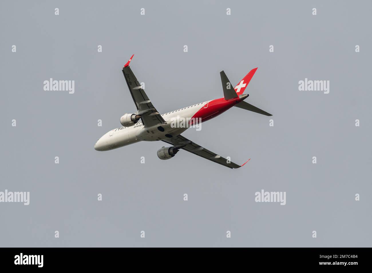 Zurich, Switzerland, December 23, 2022 Helvetic airways Embraer E190LR ...