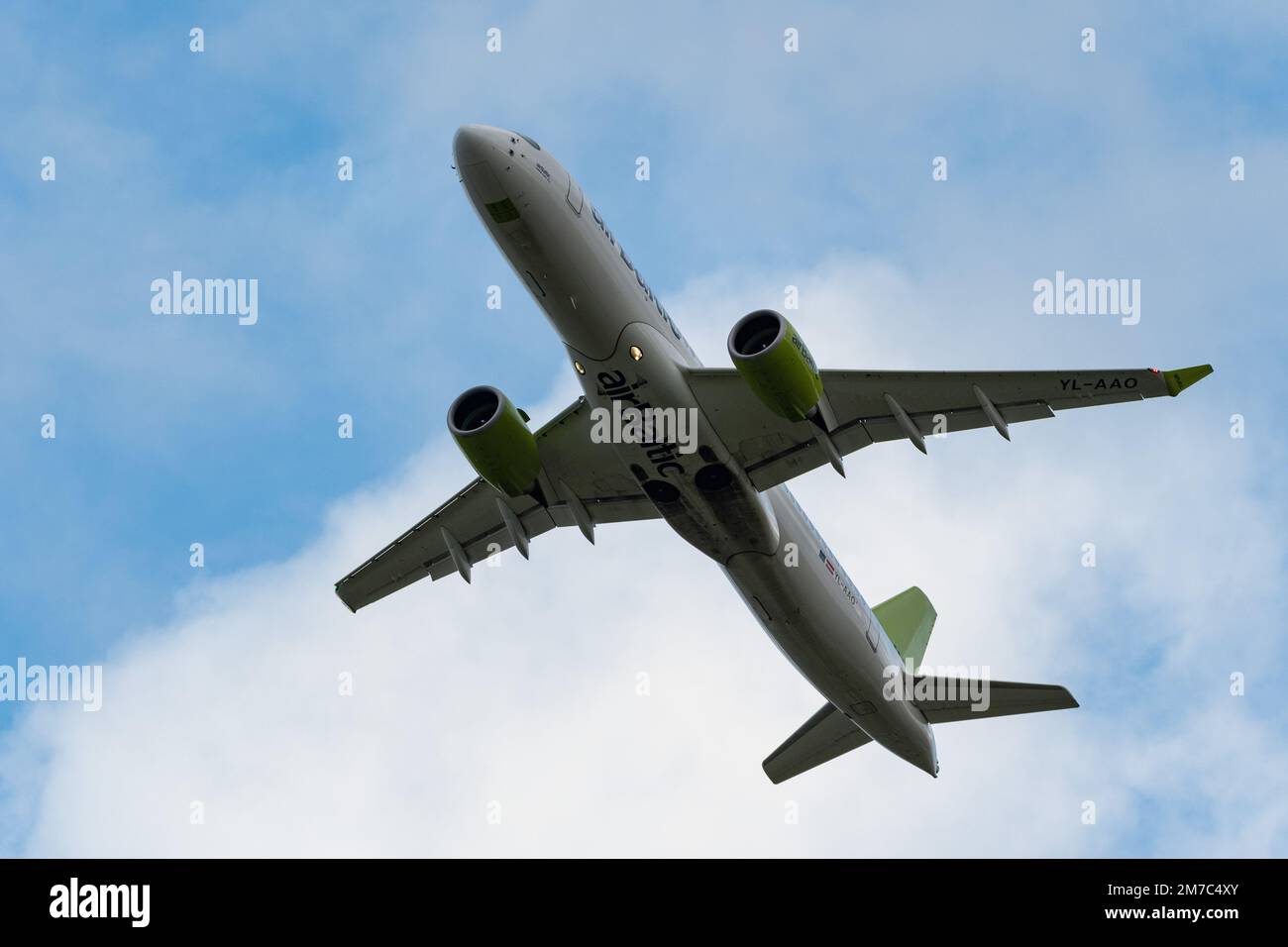 Zurich, Switzerland, December 23, 2022 Air Baltic Bombardier CS-300 or ...