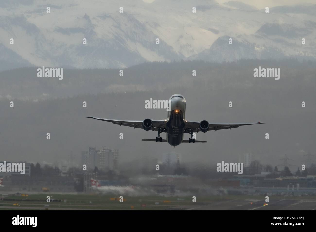 Zurich, Switzerland, December 23, 2022 Delta airlines Boeing 767-400 aircraft taking off from ...