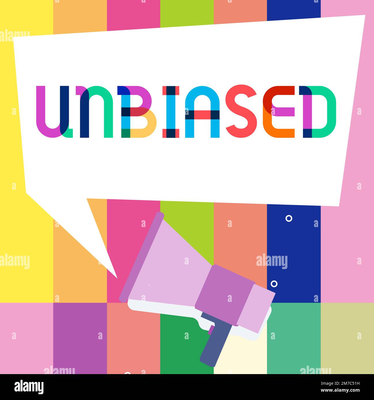 Sign displaying Unbiased. Concept meaning showing no prejudice for or ...