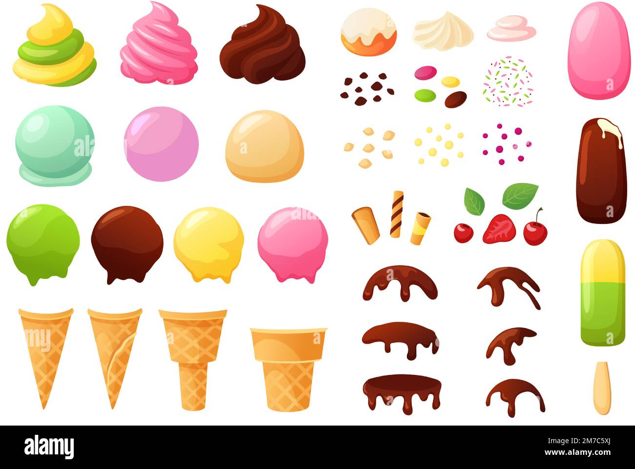 Create your own ice cream. Sundae constructor with different flavours ...
