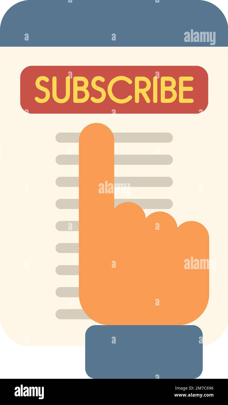 Subscribe icon flat vector. Email message. Button letter isolated Stock ...