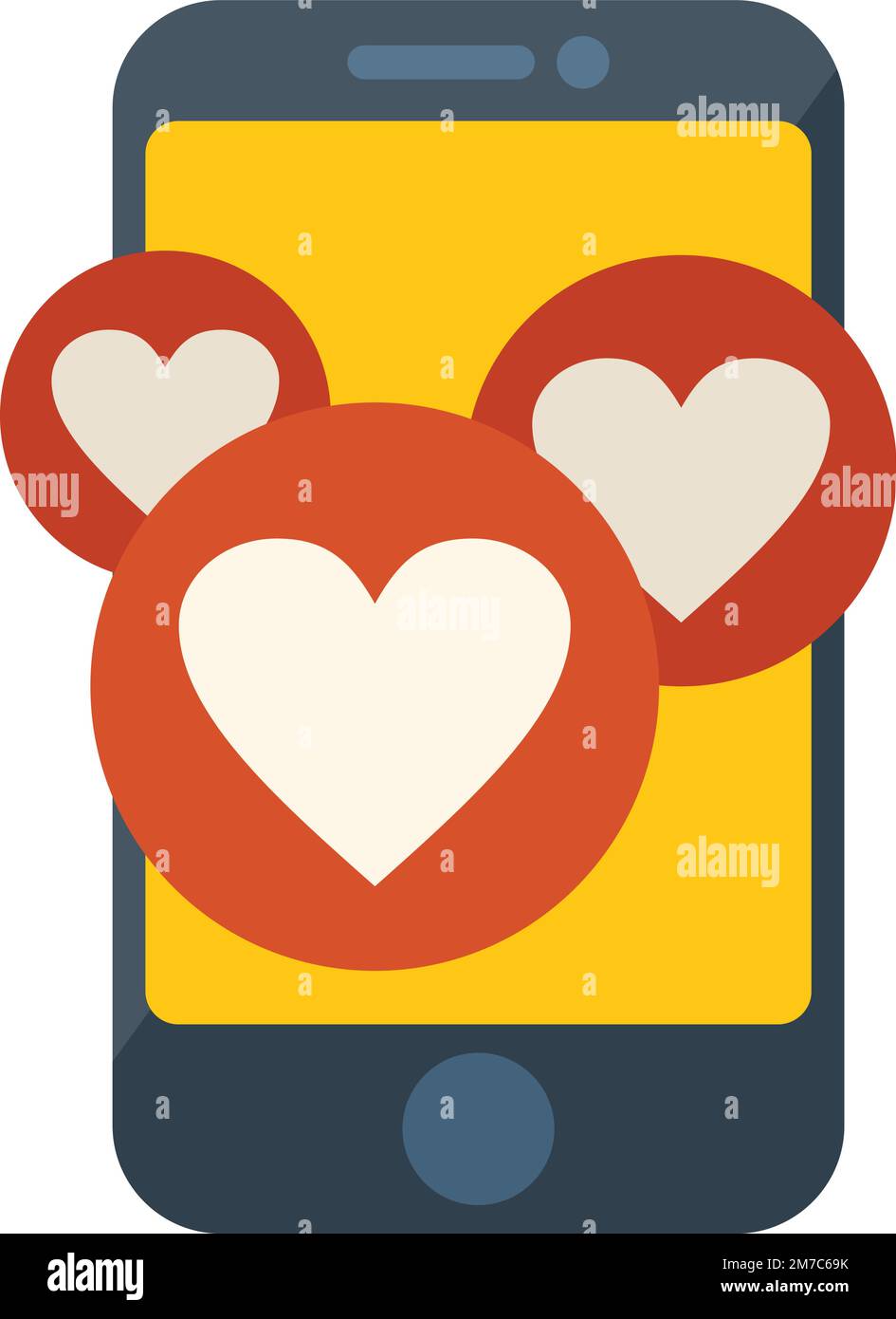 Phone subscribe like icon flat vector. Email message. Notice button ...