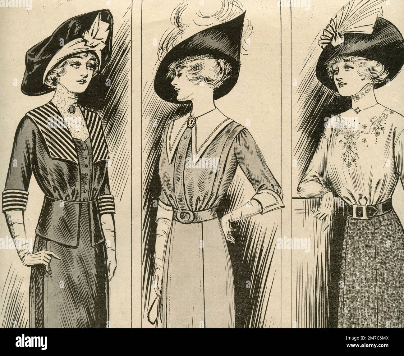 Illustration of women clothes fashion and style from vintage magazine ...