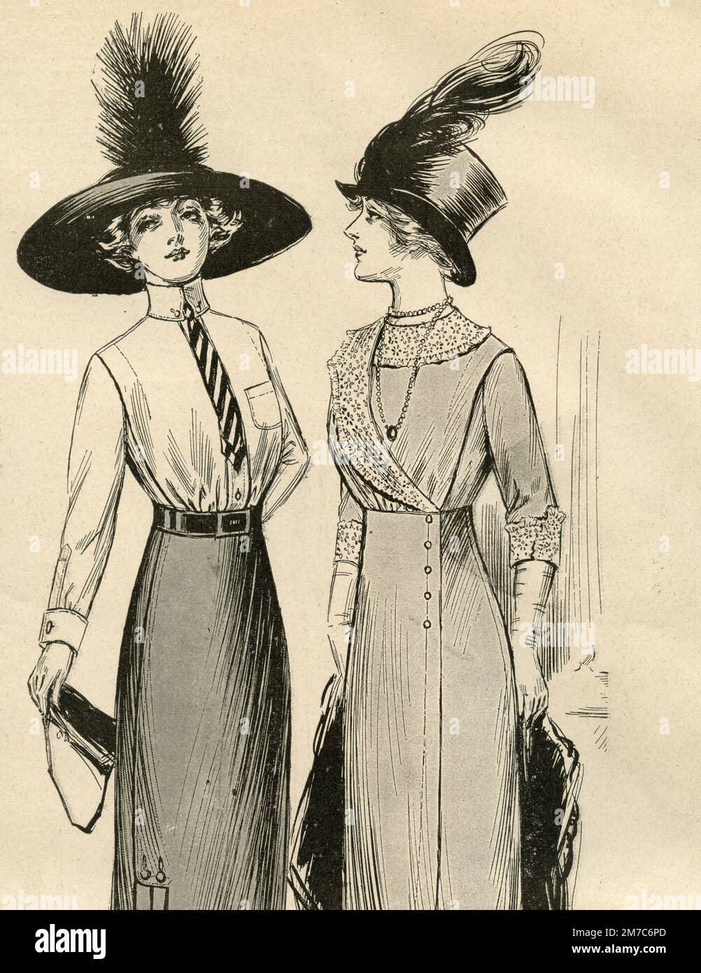 Illustration of women clothes fashion and style from vintage magazine ...